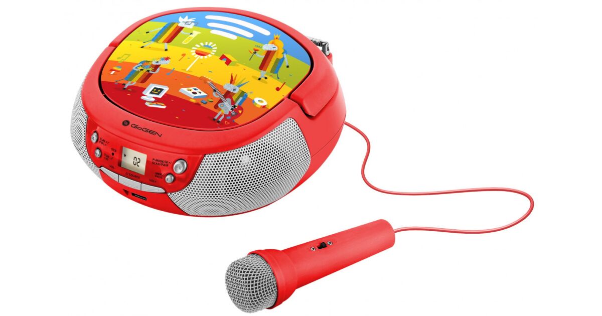 Radio CD pentru copii GoGEN DECKO B, 2 x 0,8 W, Bluetooth, karaoke ...