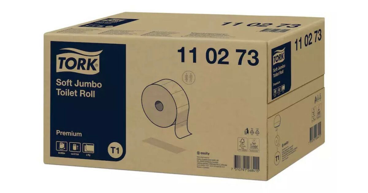 Tork toalettpapír T1 Jumbo Premium soft, 2r., fehér, 360m/tek, 6tek/karton | Pepita.hu