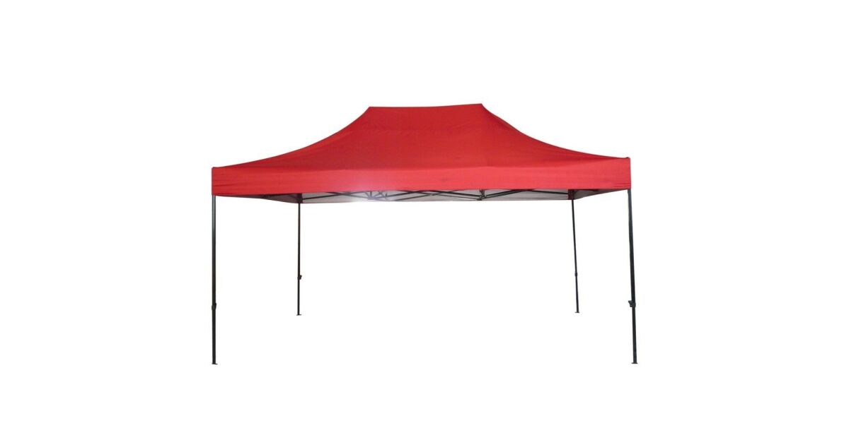 Cort Pavilion 3x4.5m Rosu Pliabil Cadru Metal pentru Curte, Gradina ...