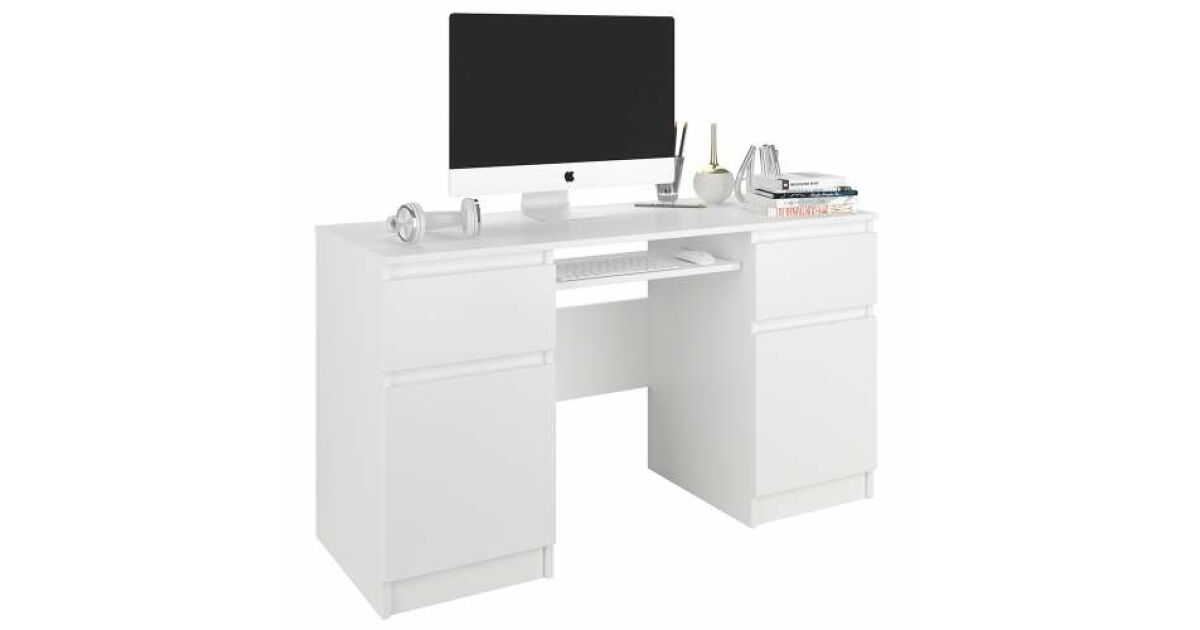 Birou modern pentru calculator N6 - alb | Pepita.com