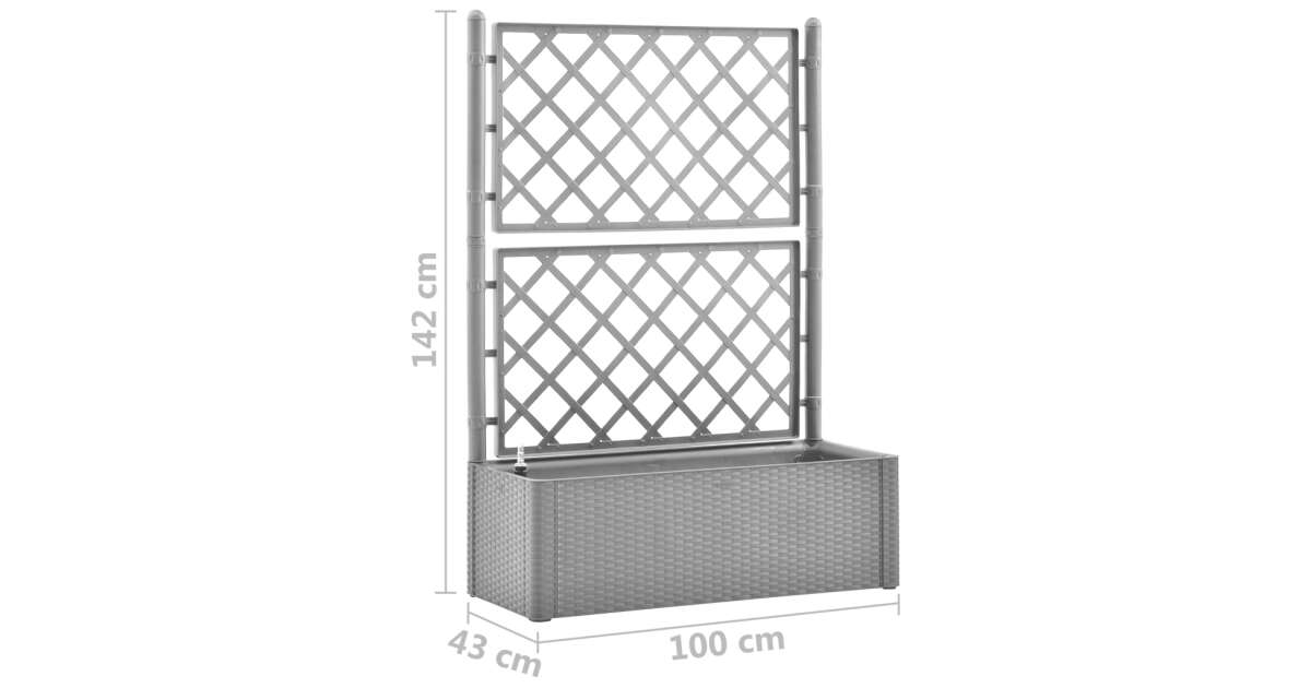 vidaXL szürke kerti magaságyás ráccsal és öntözőrendszerrel | Pepita.hu