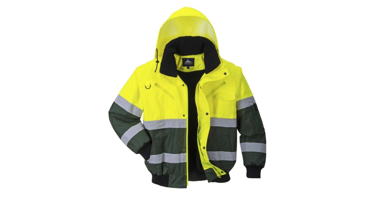 Висококачествено бомбър яке X Hi-Vis C565YGRS, цвят жълто/зелено ...