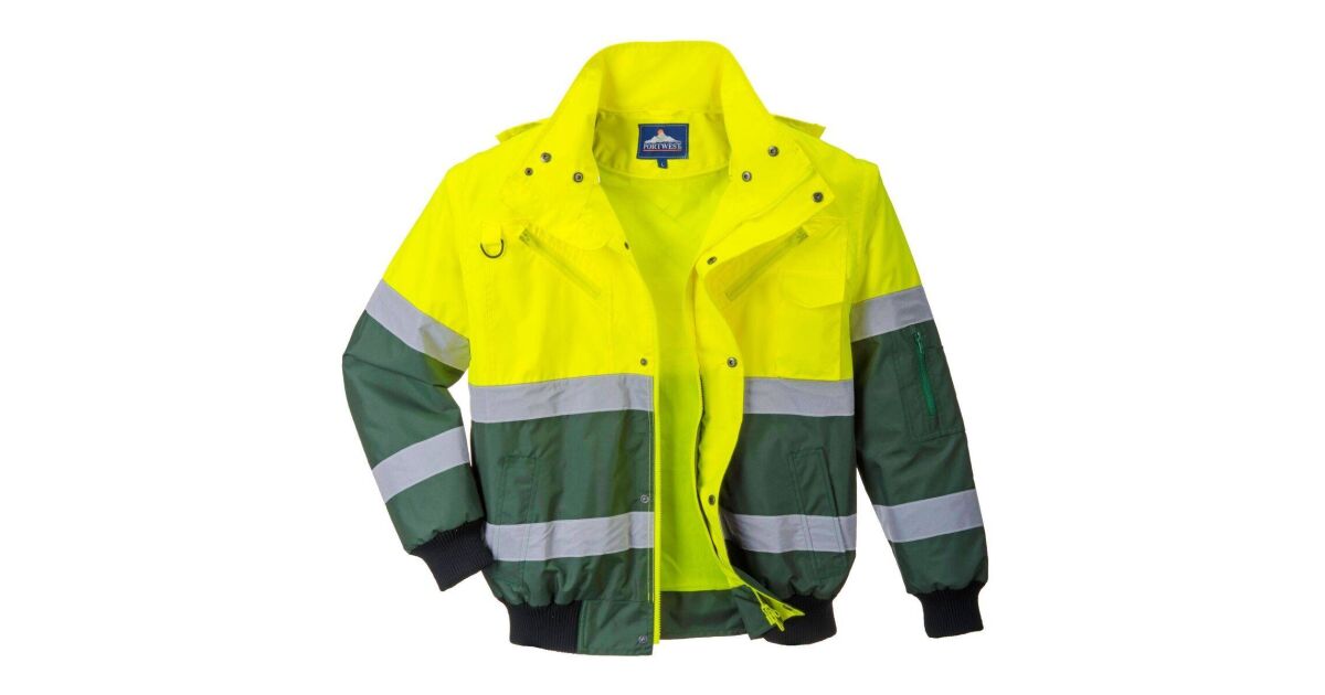 Висококачествено бомбър яке X Hi-Vis C565YGRS, цвят жълто/зелено ...