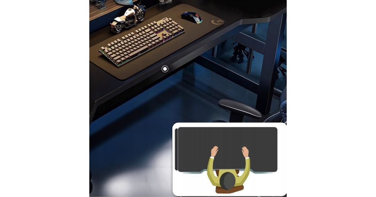 MASĂ DE JOC MODERNĂ CALCULATOR NEGRU LOFT 120 CM | Pepita.com