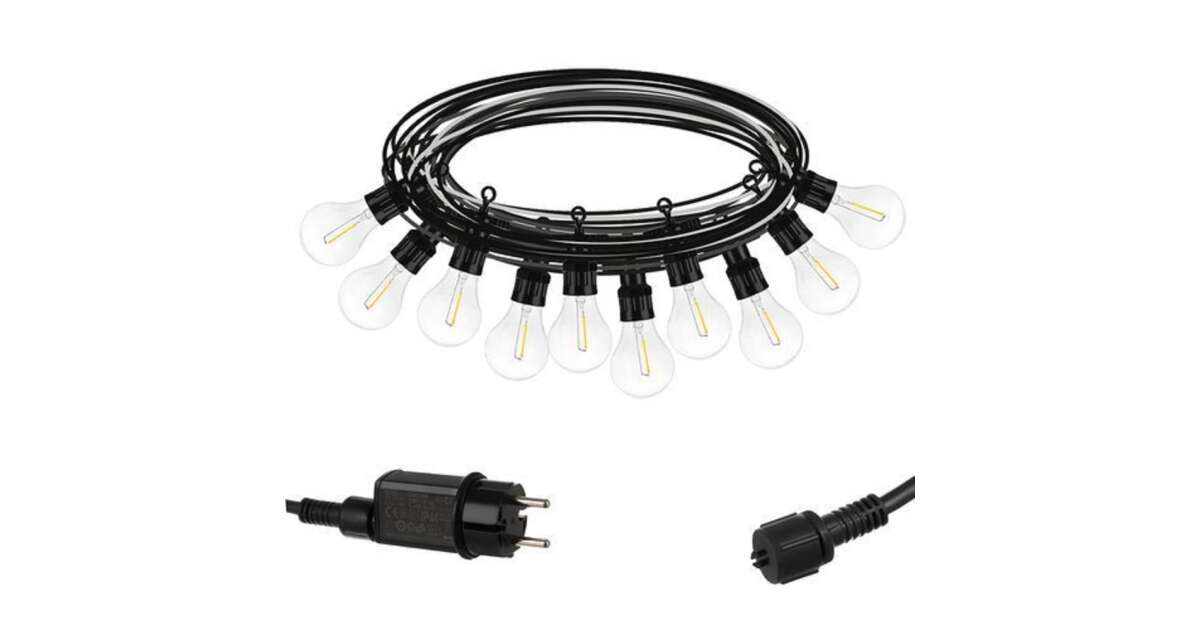 Dekor égősor, 10 db E27 LED lámpával – 5 méteres (15613) | Pepita.hu