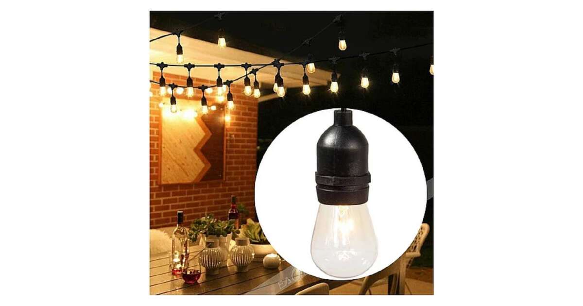 Dekor égősor, 10 db E27 LED lámpával – 5 méteres (15613) | Pepita.hu