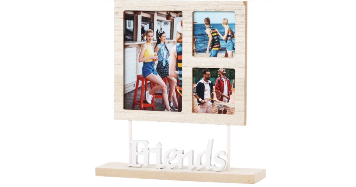 Rama foto Home&Styling Collection, MDF, 24x24 cm, 3 fotografii, alb ...