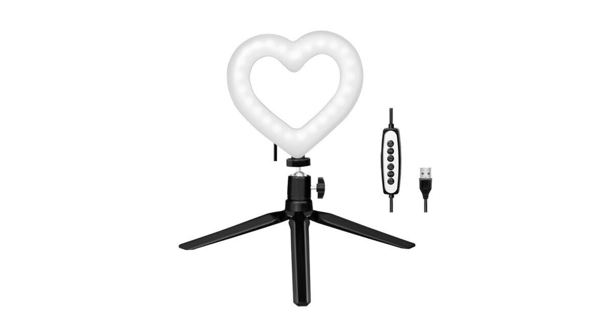 Logilink LED round light with tripod, heart-shaped, RGB (AA0155 ...