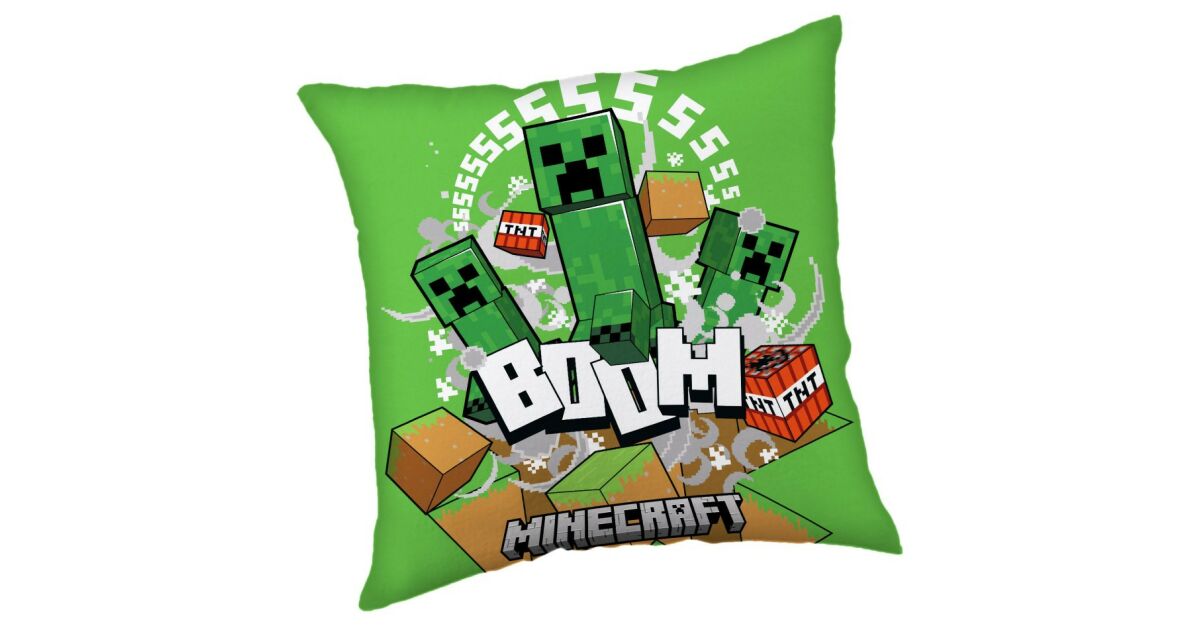 Minecraft Creeper Boom párna, díszpárna 40*40 cm | Pepita.hu