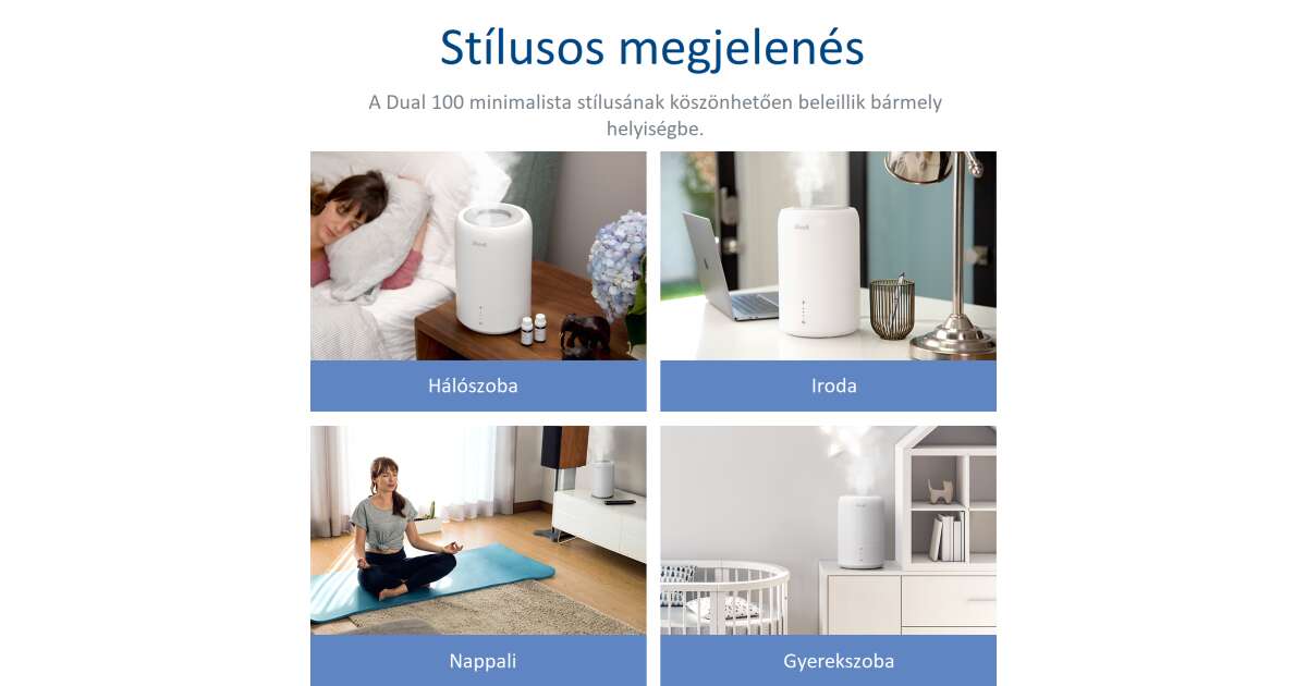 Levoit Dual 100 ultrahangos párásító és aroma diffúzor, 28dB ultra ...