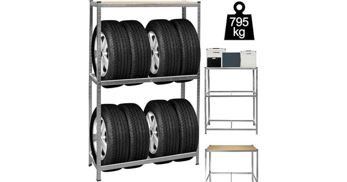 Suport depozitare anvelope - metal - 180 x 120 x 40 cm | Pepita.com