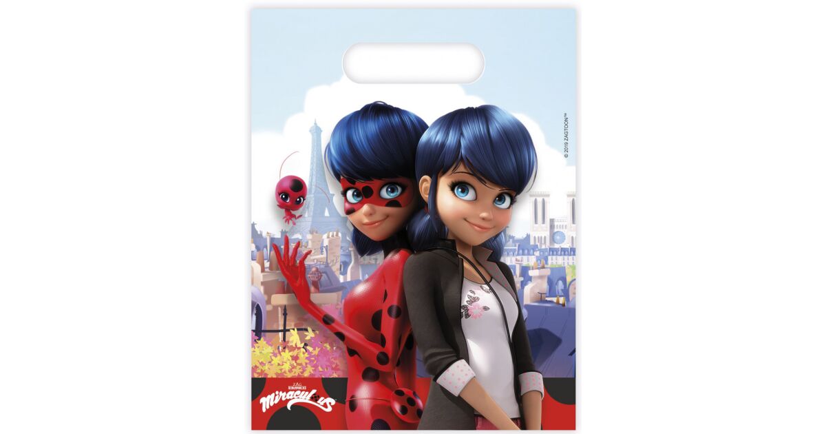 Miraculous Ladybug, Ladybug and Cat Noir Adventure Gift Bags 6-pack ...
