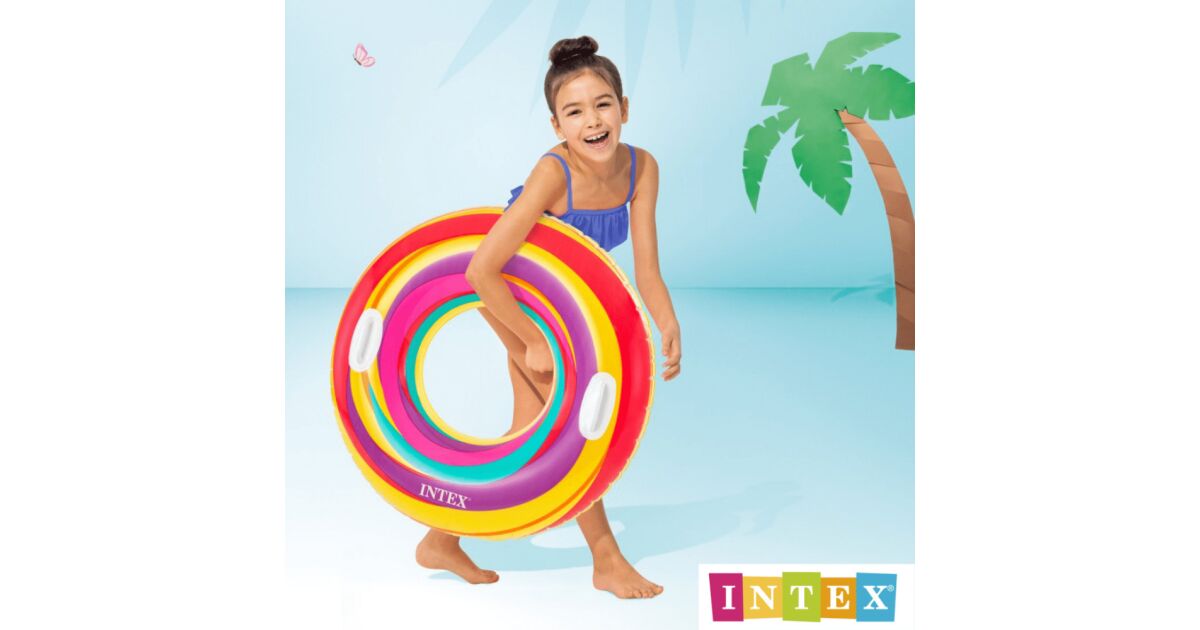 INTEX szivárványos felfújható úszógumi gyerekeknek - 59256NP - Piros ...