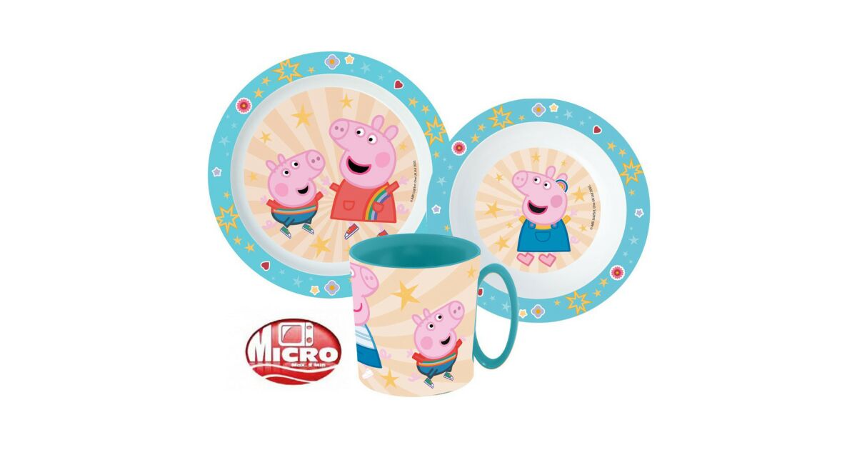 Peppa malac Kindness étkészlet, micro műanyag szett bögrével 350 ml ...