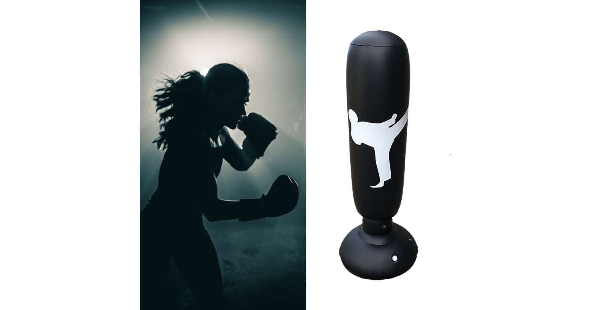 Felfújható boxzsák - punching bag - box, karate + küzdősportra - 160cm ...
