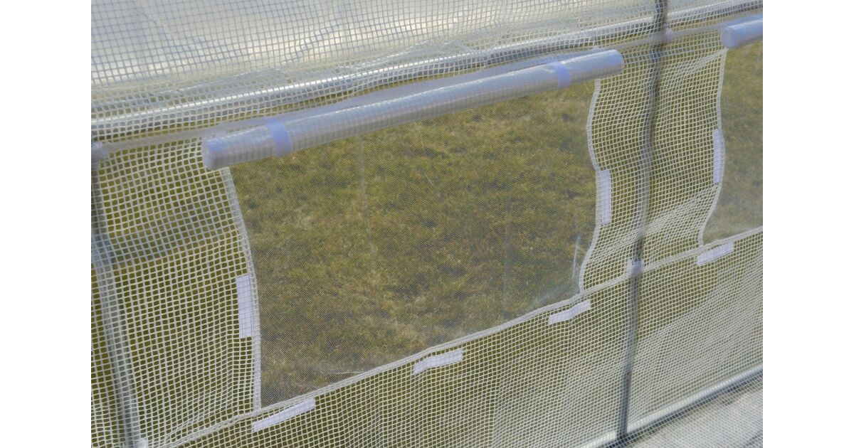 Cort din folie albă cu ferestre tip tunel - 18m2 = 600*300*200 | Pepita.com