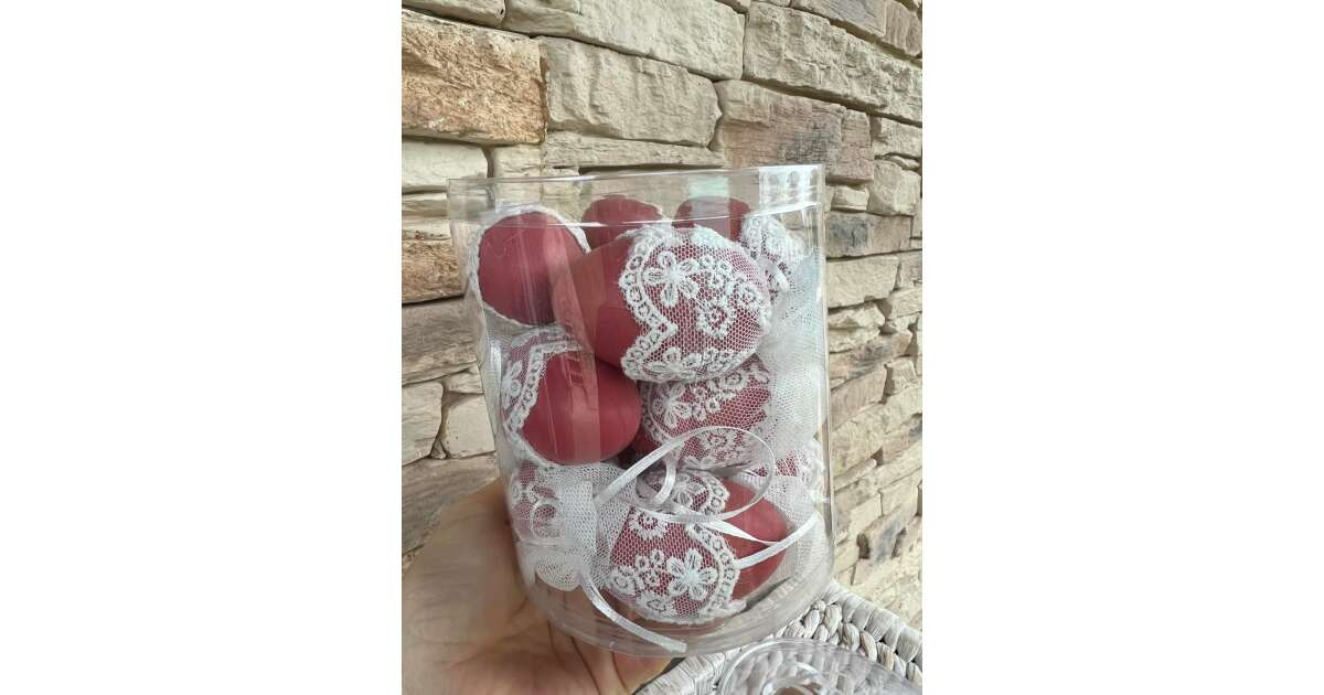 Húsvéti elegáns csipkés tojás -piros 12 db-os | Pepita.hu