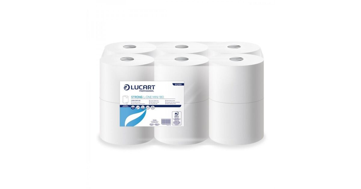 Lucart L-One Strong 180m Toilet Paper, 2-ply, Center-Pull/Sheet-by ...