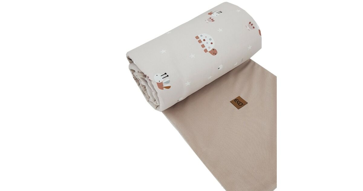 EKO Védő a kiságyba VELVET Bees Beige 360x35 cm | Pepita.hu