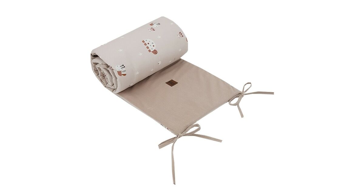 EKO Védő a kiságyba VELVET Bees Beige 360x35 cm | Pepita.hu