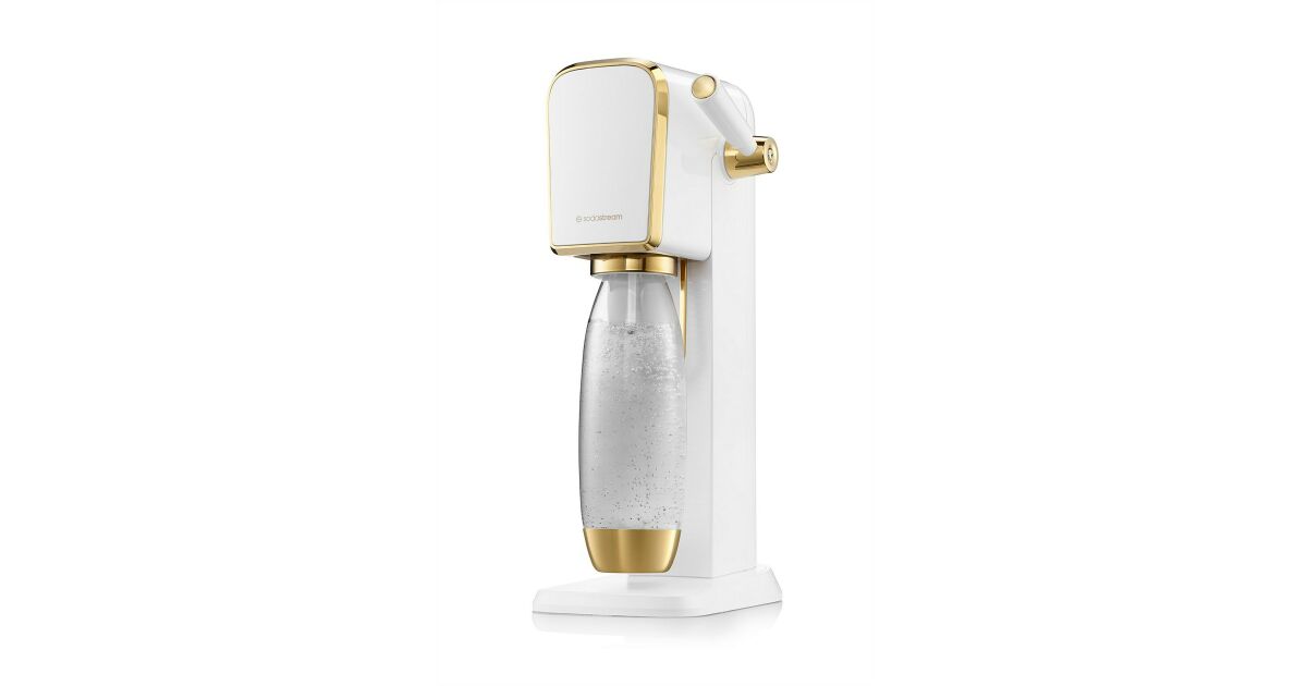 Aparat de preparat sucuri SodaStream Art White Gold cu sticlă de 1 ...