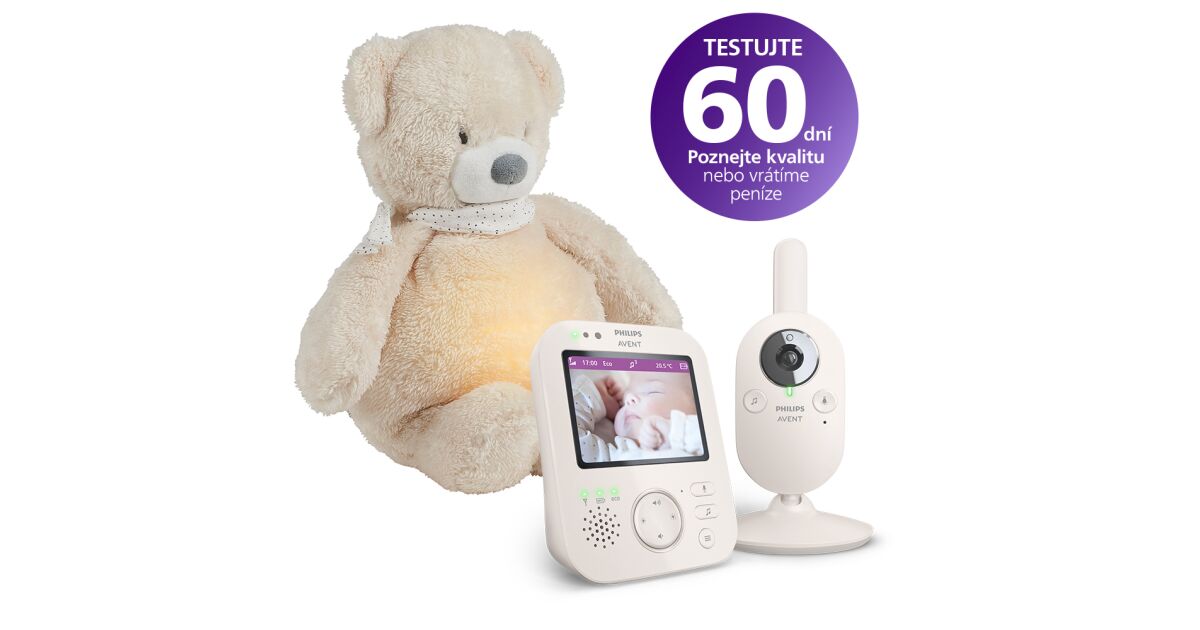 Philips AVENT Bébiőr videó SCD891/26+NATTOU 4 az 1-ben altató medve ...