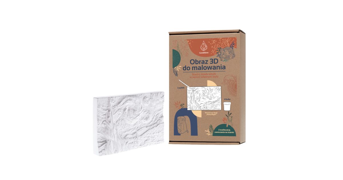 3D gipsz képfestő készlet Csillagos éj - 16x10,5cm | Pepita.hu