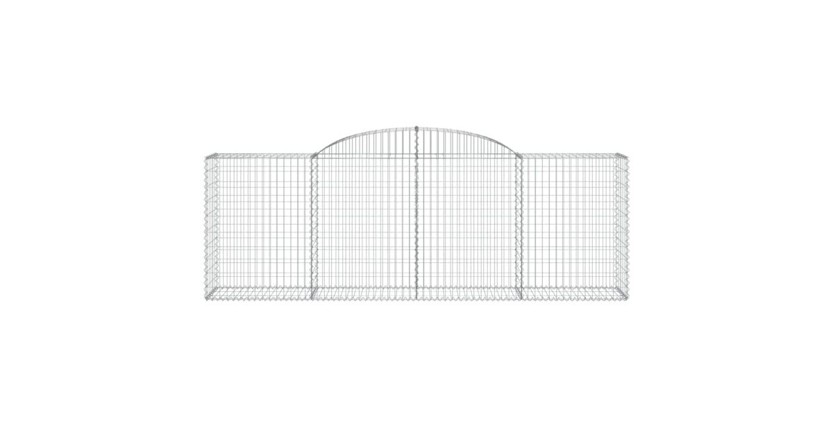 8 buc. coș gabion arcuit din fier zincat 300 x 50 x 100/120 cm | Pepita.com