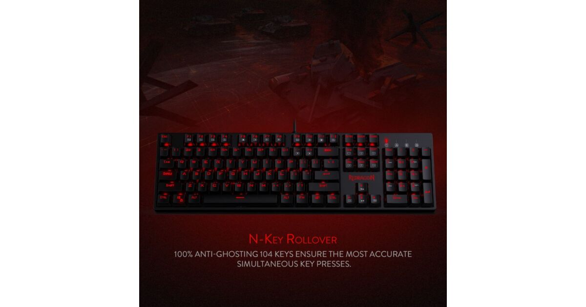 Redragon Surara Pro Red LED Backlight Mechanical Gaming Keyboard with ...