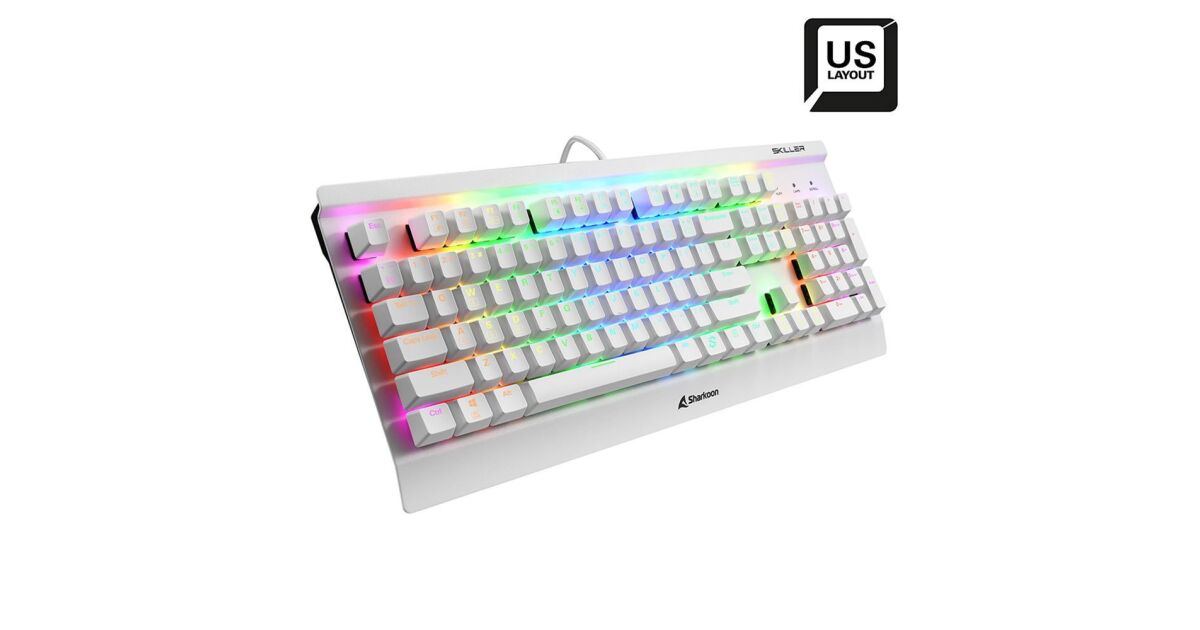 Sharkoon Skiller SGK3 Mechanical Gaming RGB Keyboard White US | Pepita.hu