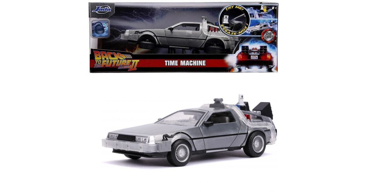 Delorean 1983 Back to the future II Fly + led mode modellautó 1:24 ...