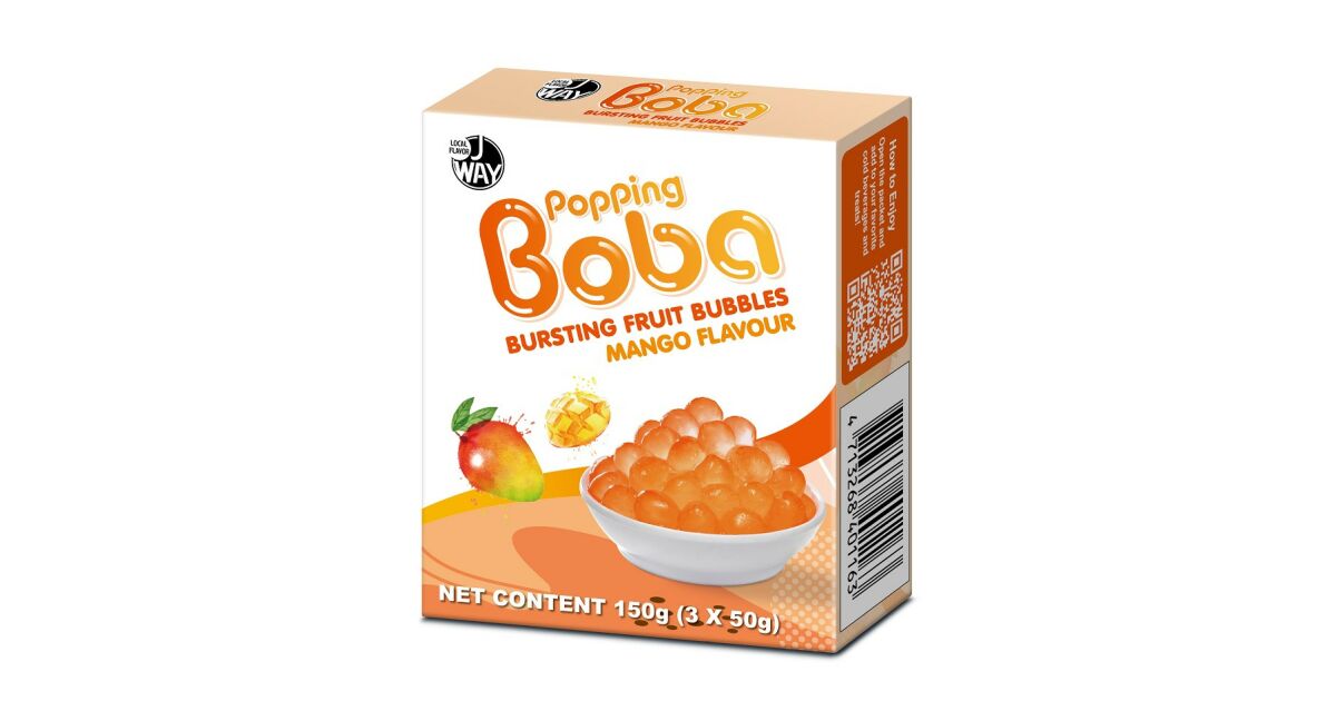 JWAY Popping Boba Bursting Fruit Bubbles Mango ízű Boba gyöngy 150g ...