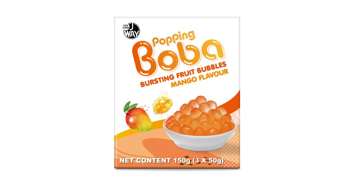 JWAY Popping Boba Bursting Fruit Bubbles Mango ízű Boba gyöngy 150g ...
