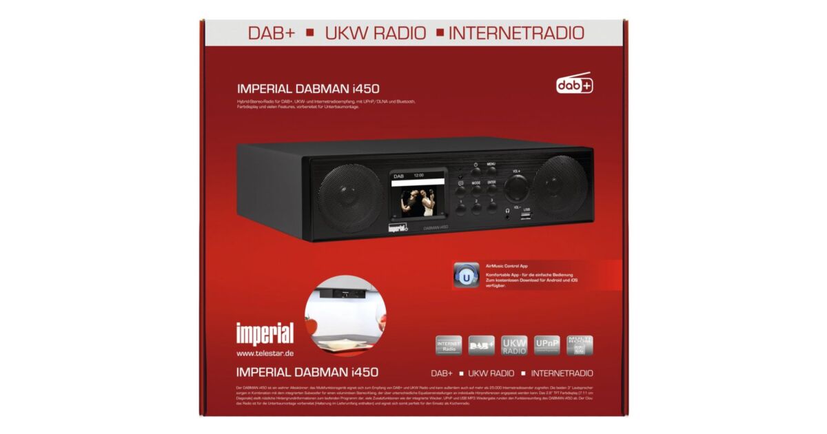 Imperial DABMAN i450 Hybrid Internet Radio Black | Pepita.hu