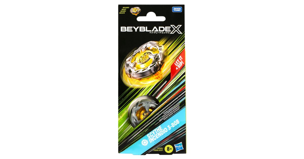 BEYBLADE X LET IT RIP SPIRALA SCYTHE INCENDIO 3-80B | Pepita.com