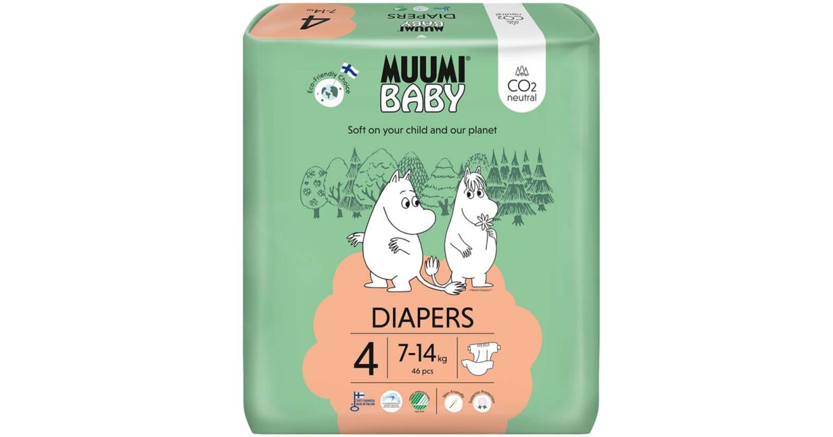 MUUMI Baby 4 Maxi 7–14 kg (46 db), öko pelenkák | Pepita.hu