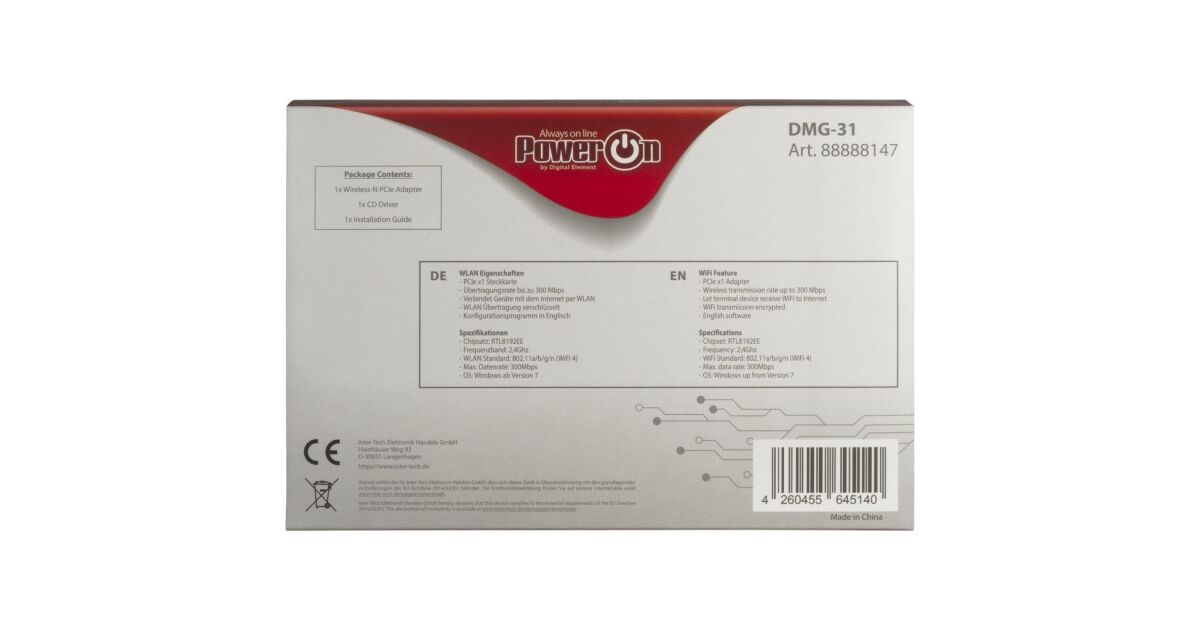 PowerON DMG-31 Wi-Fi 4 PCIe Adapter | Pepita.hu