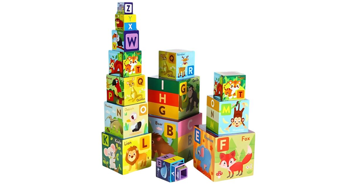 Torony 10 JOZY® kocka, oktató, kreatív játék, ábécé tanulása, állatok ...