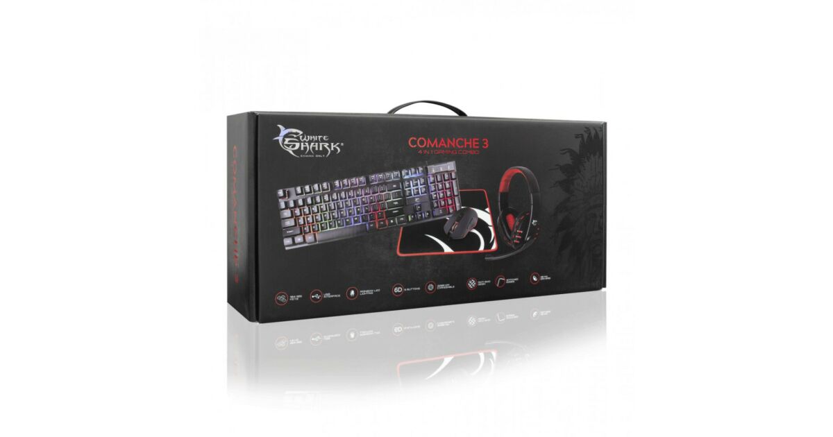 White Shark Comanche 3 Gaming Keyboard Combo Black HU | Pepita.hu
