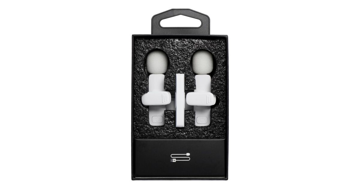 Microfon de cravată wireless Tip C dublu (2 în set) K1 alb | Pepita.com