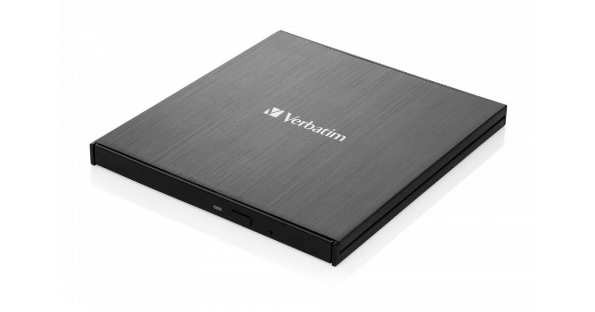 Verbatim External Slimline CD/DVD Writer with USB-C Connection Black ...
