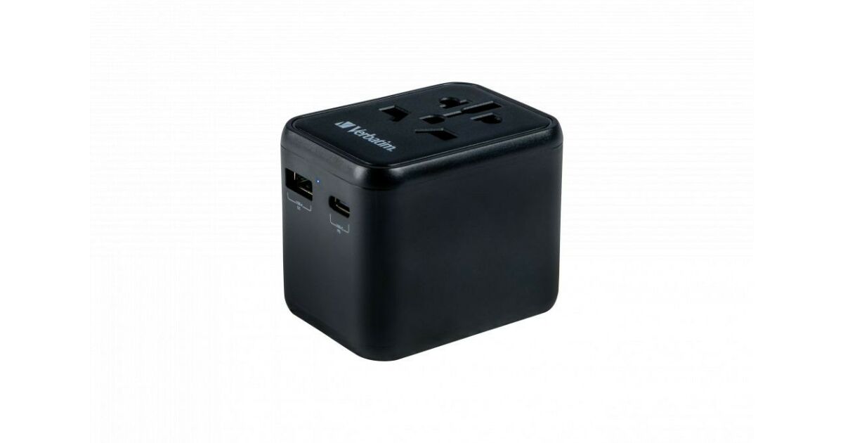 Verbatim Universal Travel Adapter UTA-02 Plug with USB-C PD & USB-A QC ...
