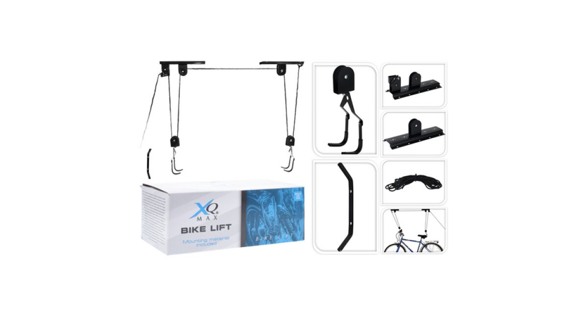 XQmax Fahrradlift mit 15 m Seil – bis zu 45 kg, 4 m Hubhöhe | Pepita.com