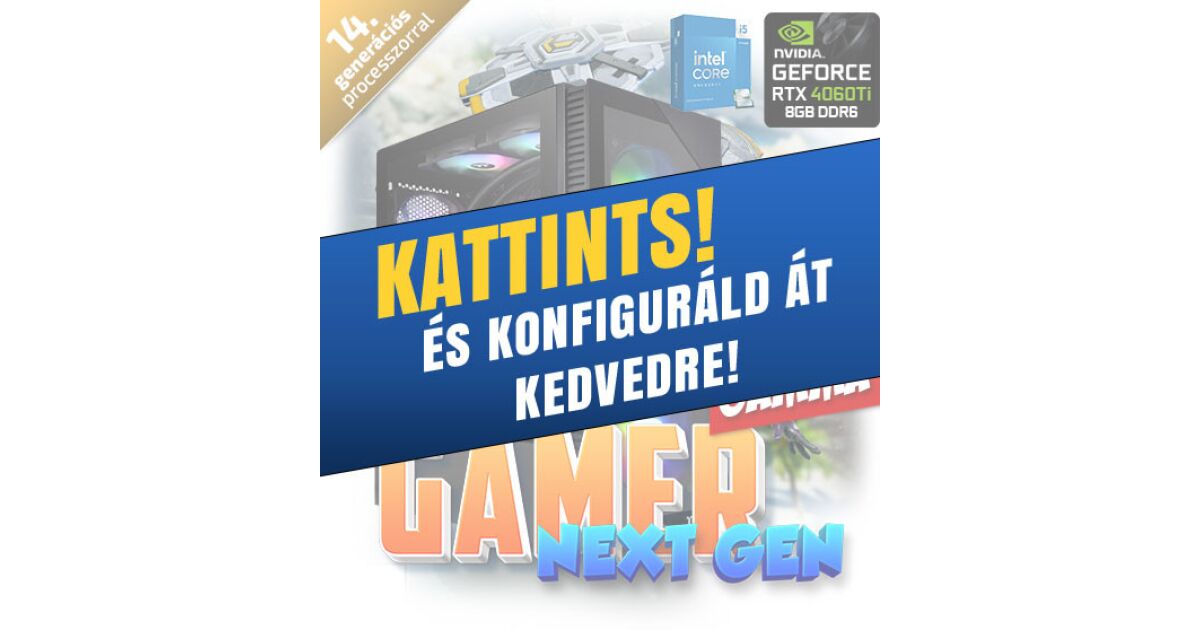 Gamer Next Gen Gamma 14.gen konfiguráció - i9-14900KF, 16GB DDR5 ...