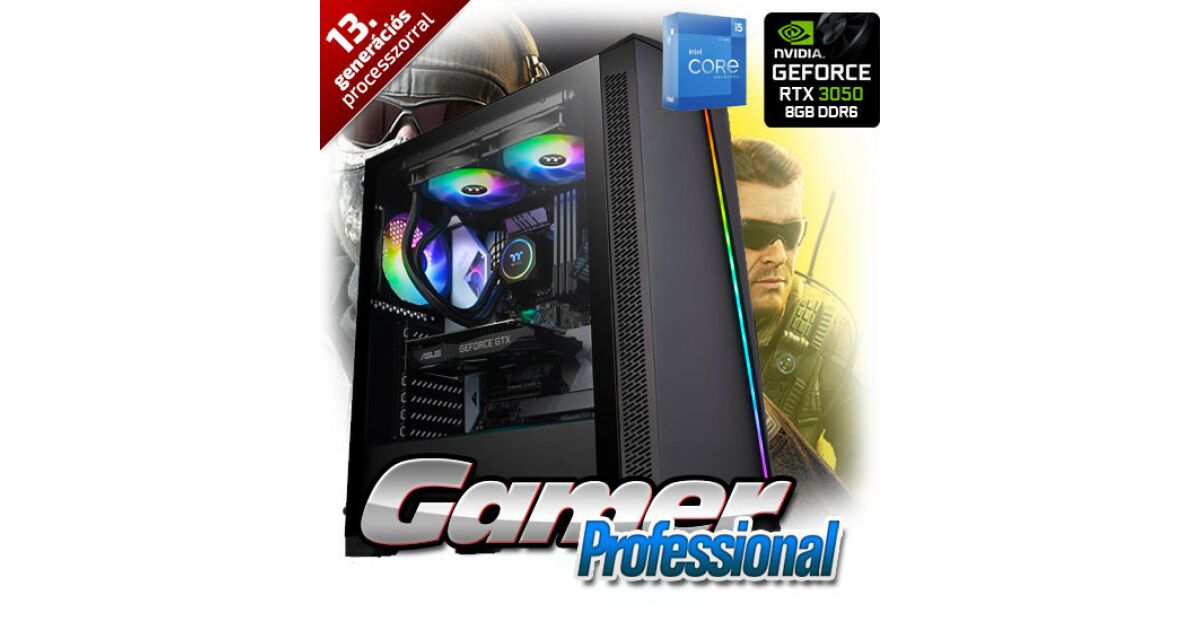 Gamer Professional 13.gen konfiguráció - i5-13600KF, 8GB DDR5 5600MHz ...