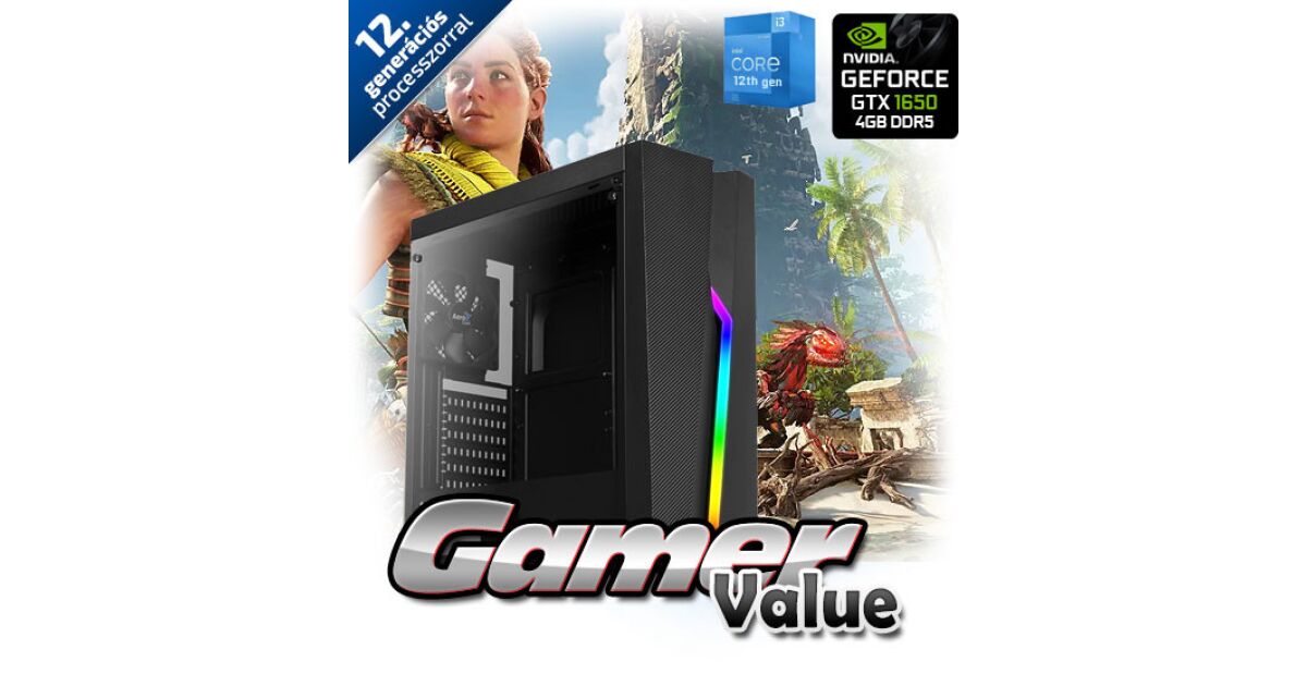 Gamer Value 12.gen konfiguráció - i3-12100F, 8GB DDR4 3200MHz RAM, 1TB ...