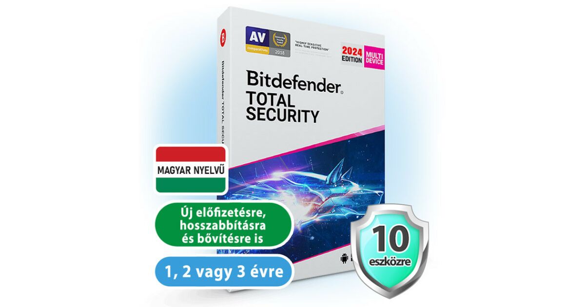Bitdefender Total Security 10 eszközre | Pepita.hu