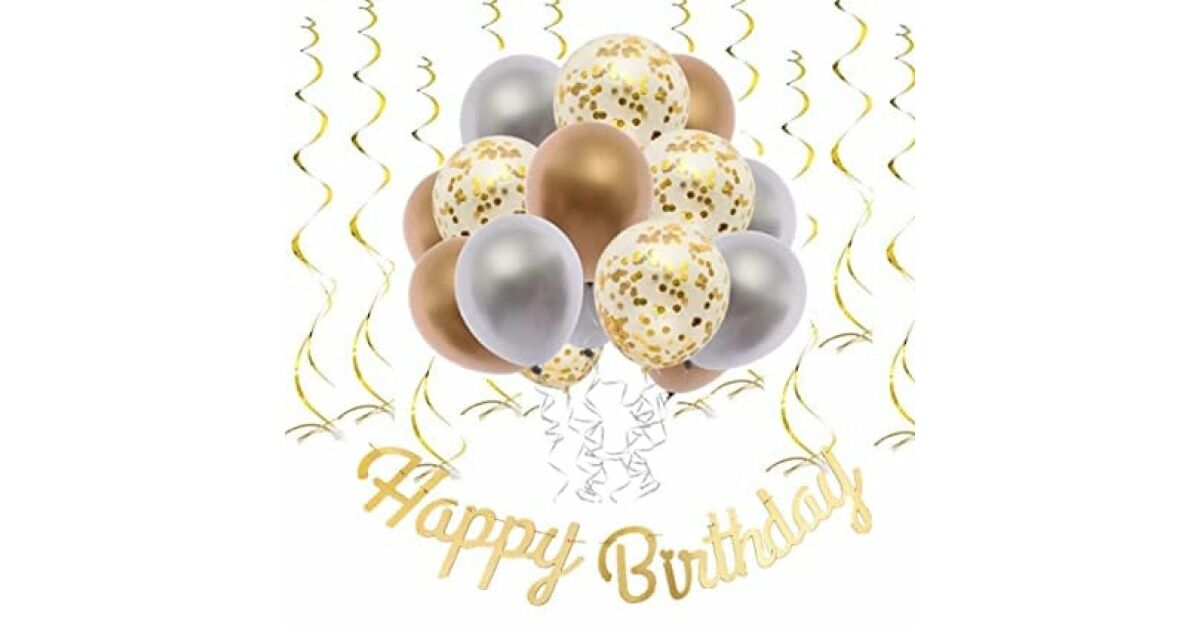 Bewertungen: 18-teiliges O-CAT Geburtstagsset, Karton/Latex, Grau/Blau ...