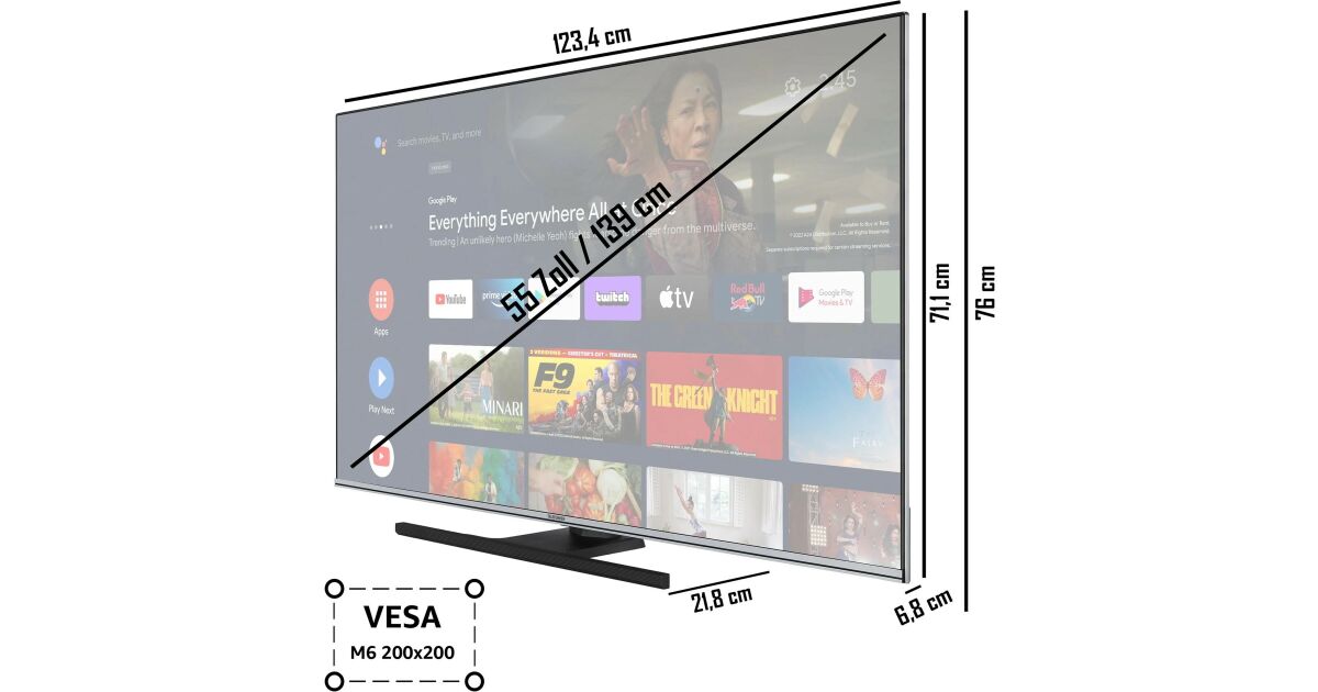 Telefunken 55 QU55AN900M 16:9 4K UltraHD QLED Smart Android TV | Pepita.hu