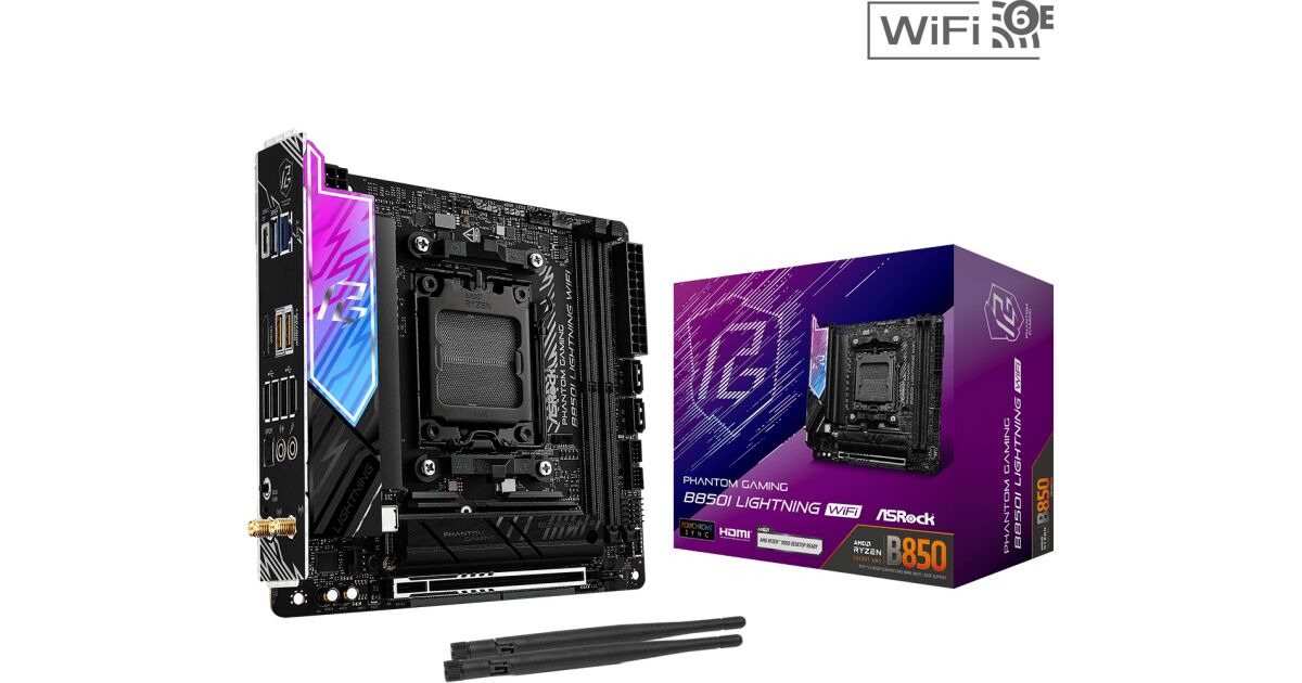 ASRock B850I Lightning WiFi DDR5 AMD AM5 mini ITX Alaplap | Pepita.hu